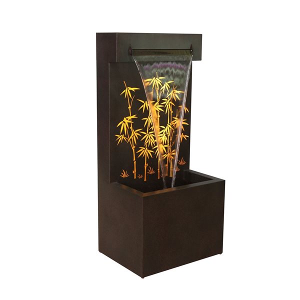 HI-LINE GIFT LTD. Hi-Line Gift Bamboo Carved Water Fountain with LED ...