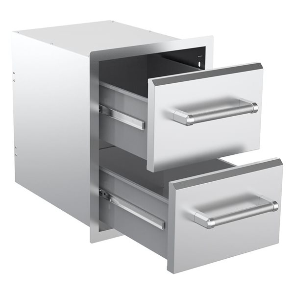 Nexgrill Built-In 18-in Grill Large Cabinet Double Drawer 780-0016B | RONA