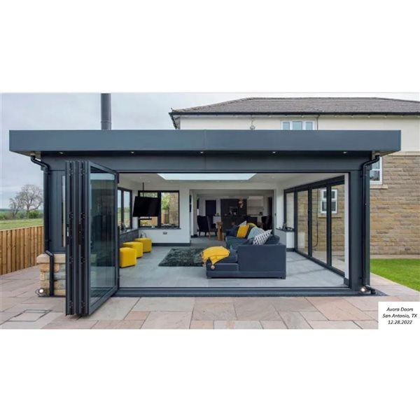 AVORA DOORS Avora Elite Bi Fold Patio Door 124 X 84-in Tempered Glass ...