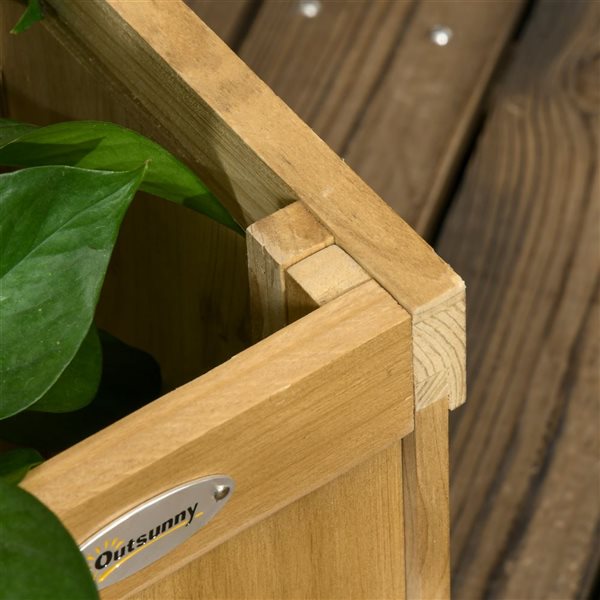 Outsunny Outdoor Privacy Screen with 4 Planters and 3 Hinged 844 ...