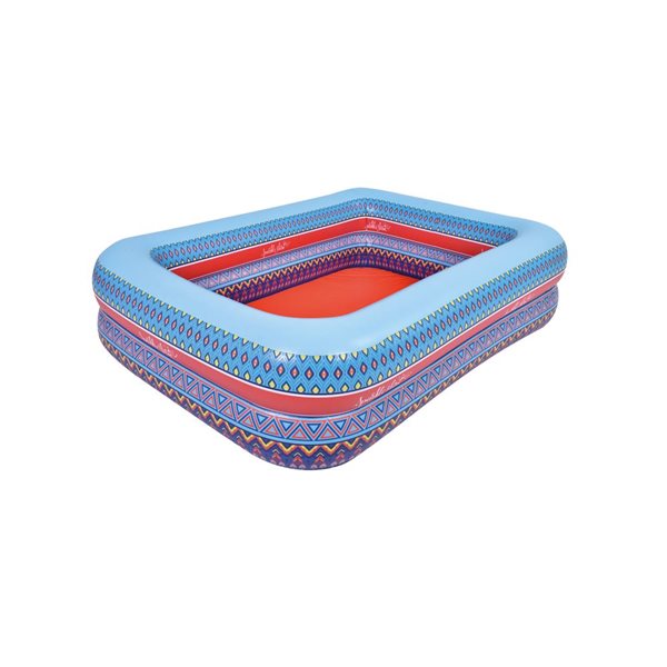 Pool Central Inflatable Rectangular Bohemian Print Swimming Pool 6.5-ft ...