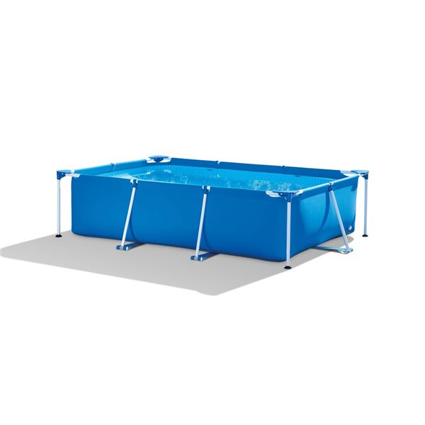 Pool Central Rectangular Frame Above Ground Swimming Pool with Filter ...