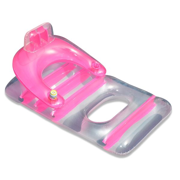 Swim Central 66-in Pink and Clear Classic Inflatable Pool Lounge Chair ...