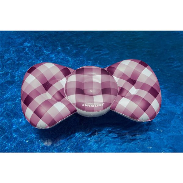 Swim Central 76-in Checkered Bow Tie Inflatable Pool Lounger Float ...