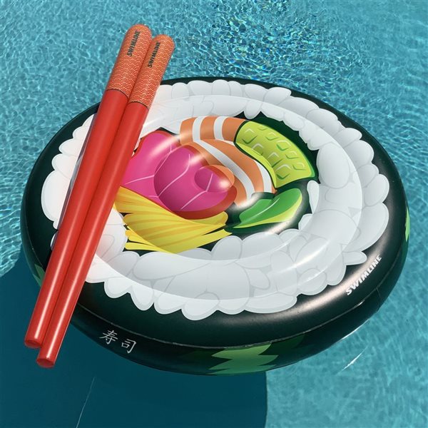 Swim Central 60-in Sushi Island and Chopstick Inflatable Pool Float ...