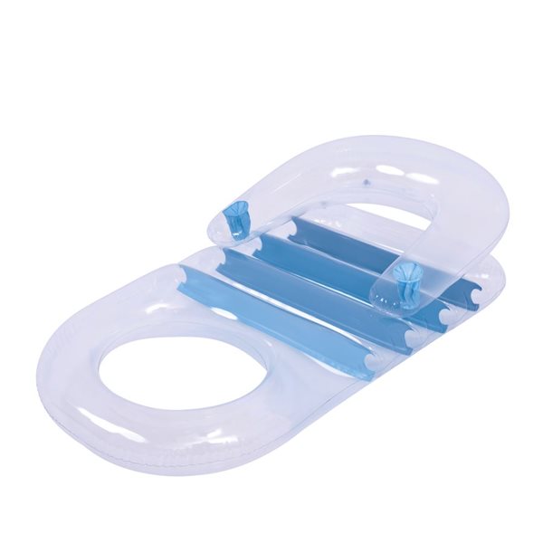 Pool Central 59-in Blue Transparent Inflatable Pool Lounger Float with ...
