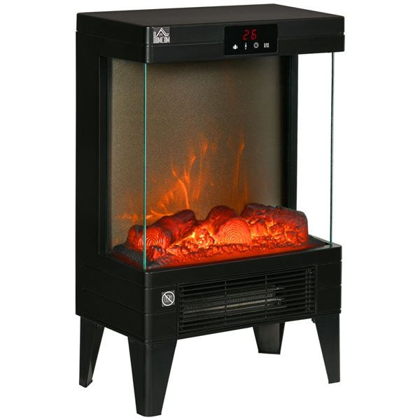 HOMCOM 12.8-in Black Fan-Forced Electric Fireplace 820-341V80BK | RONA