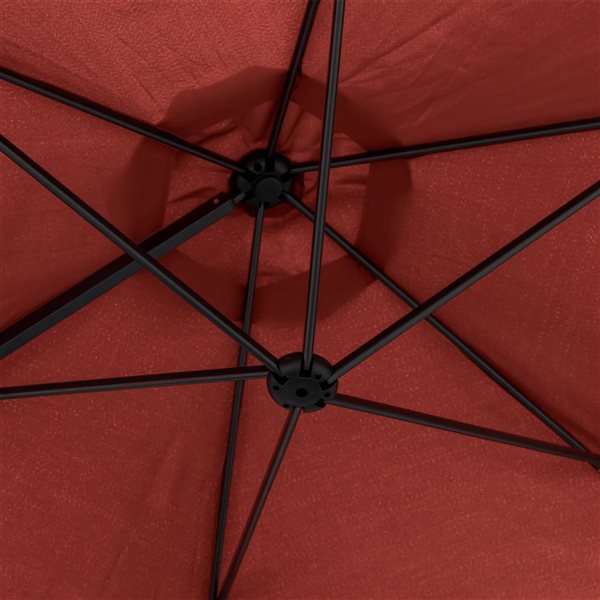 Outsunny 8-ft Wine Red Offset Patio Umbrella with Base Included 84D ...