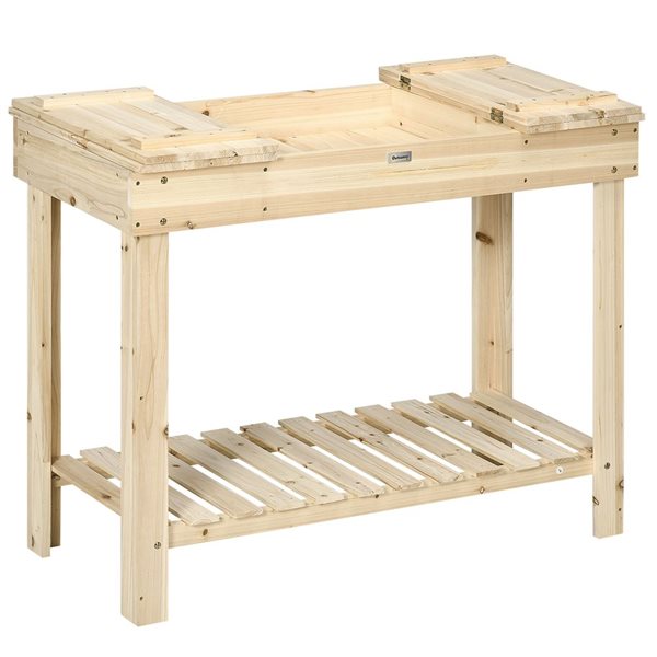 Outsunny 42.5 x 33.9 x 19.7-in Fir Wood Potting Bench 845-806V00ND | RONA
