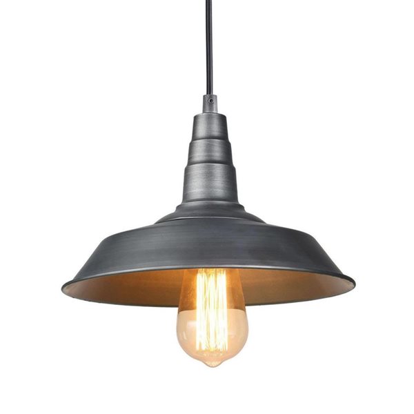 LNC Delphinus Brushed Silver Farmhouse Bell Kitchen Island Light ...