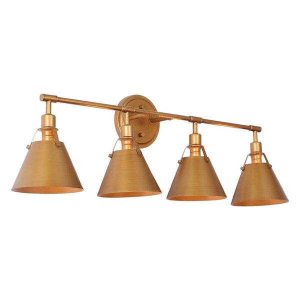 LNC Nero 4-Light Gold Modern/Contemporary Vanity Light Bar LS1CAUAV2EI ...