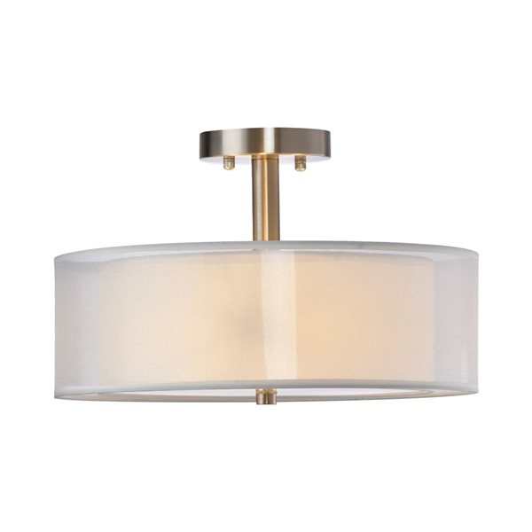 LAZZUR Lighting Rhine - Light 15-in Satin Nickel Semi-Flush Mount ...
