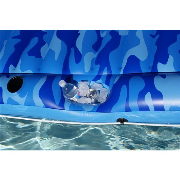 Swim Central 81-in Inflatable Blue Camouflage Swimming Pool Raft ...