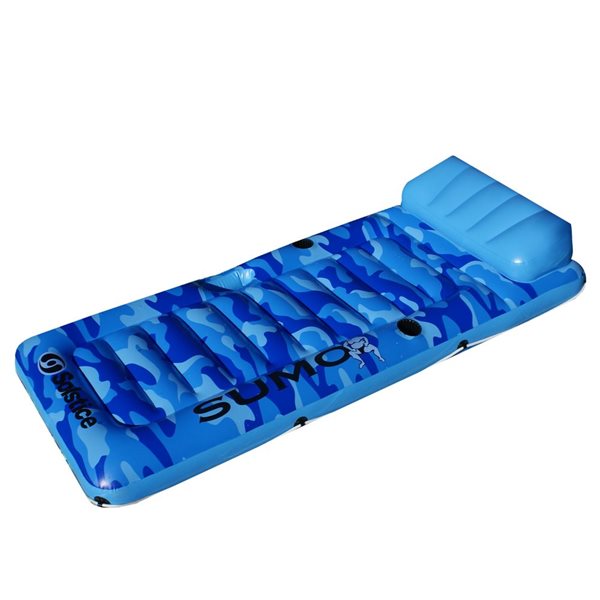 Swim Central 81-in Inflatable Blue Camouflage Swimming Pool Raft ...
