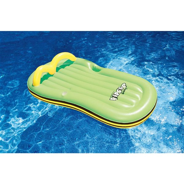 Swim Central 78-in Inflatable Green Flip Flop Swimming Pool Lounge ...