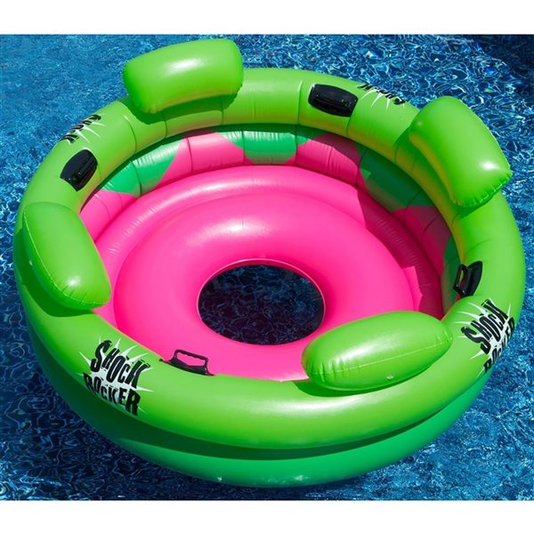 Swim Central 75-in Green and Pink Inflatable Swimming Pool Float ...
