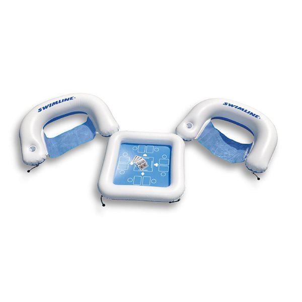 Pool Central 3-Piece Inflatable Poker Game Deck and Chairs 32233249 | RONA