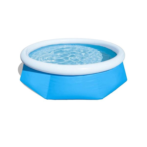 Pool Central 96 x 96-in Blue Round Inflatable Kiddie Pool with Filter ...
