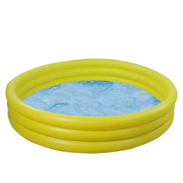 Pool Central 48 x 48-in Yellow and Blue Round Inflatable Kiddie Pool ...
