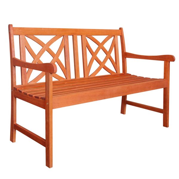 Azen Anwyll 48-in x 34-in 2-Seater Natural Wood Patio Bench M1493 | RONA