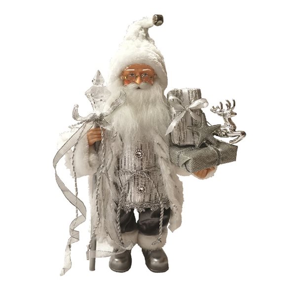 Santa's Workshop 15-in Silver Gift Bearer Santa 7426 | RONA