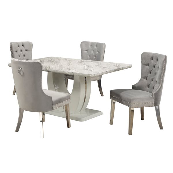 Brassex Aliya 5-Piece Dining Set - Grey 4060 | RONA