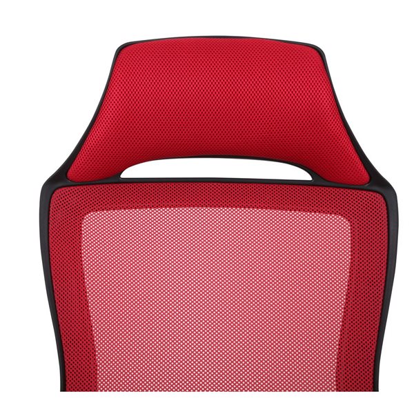 Brassex Asher Red/black Contemporary Ergonomic Adjustable Height Swivel ...