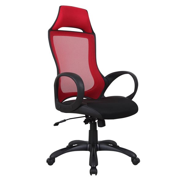 Brassex Asher Red/black Contemporary Ergonomic Adjustable Height Swivel ...