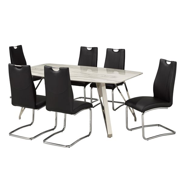 Brassex Meredith 7-Piece Dining Set - Black 4053 | RONA
