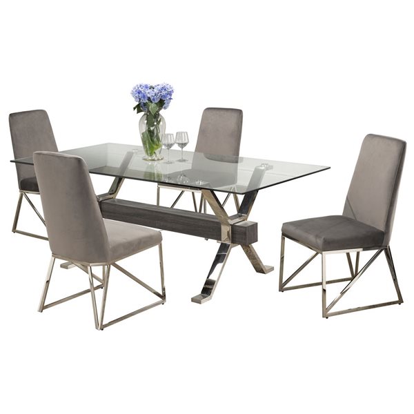 Brassex Alexander 5-Piece Dining Set - Grey 4033 | RONA