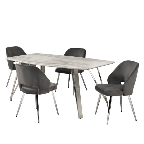 Brassex Victory 5-Piece Dining Table - Grey | RONA