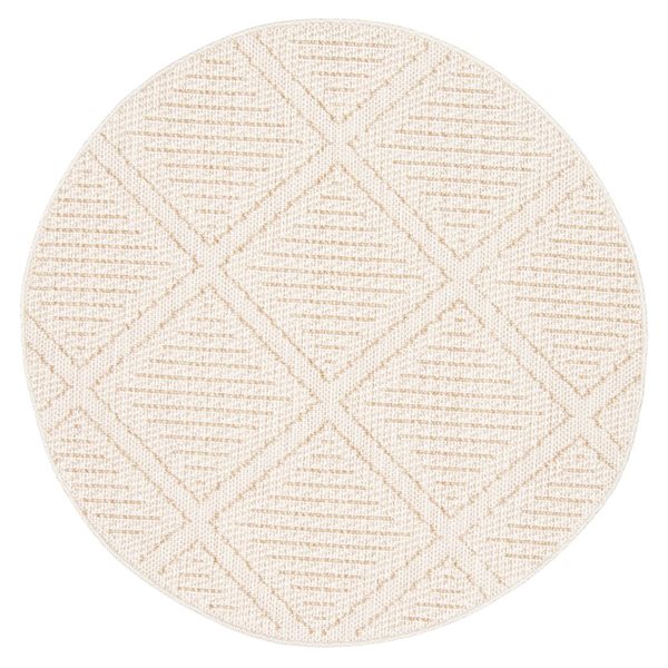 ECARPET Tosca 8-ft x 8-ft Taupe Round Area rug 368054 | RONA