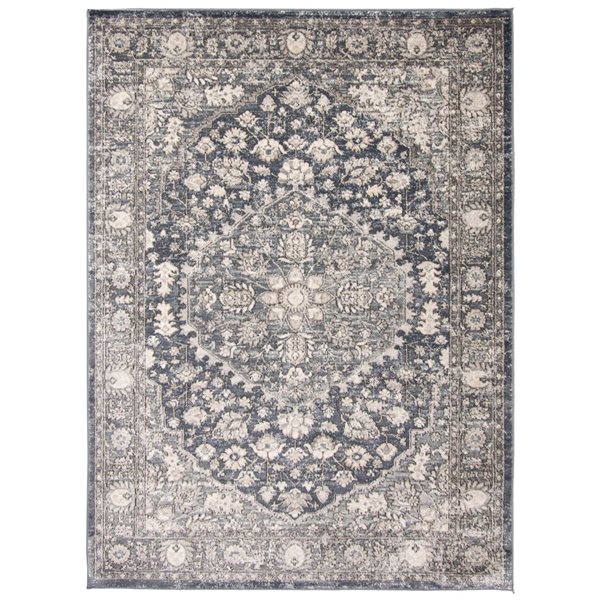 ECARPET Oregon Tabriz 8-ft x 10-ft Blue and Grey Rectangular Area rug ...