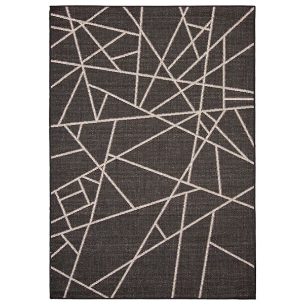 ECARPET Sisal Abstract 8-ft x 10-ft Black and Silver Rectangular Area ...