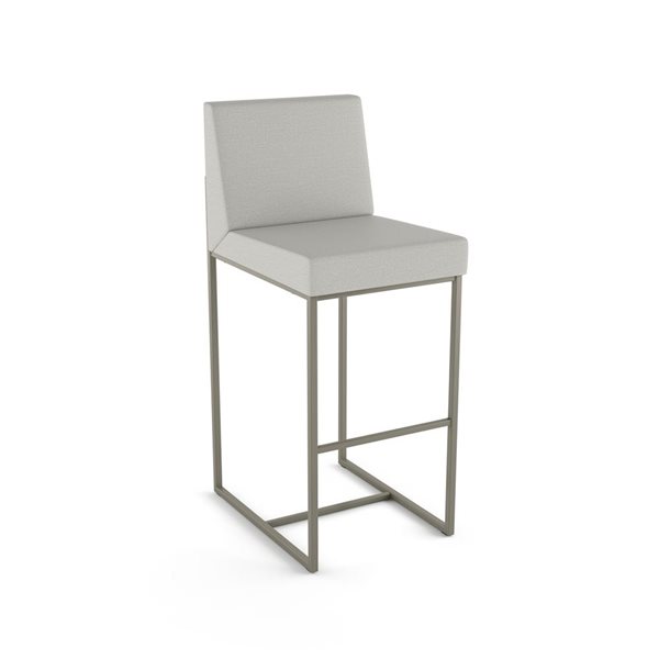 Amisco Derry 30 in. Bar Stool Light Grey Polyester Grey Metal