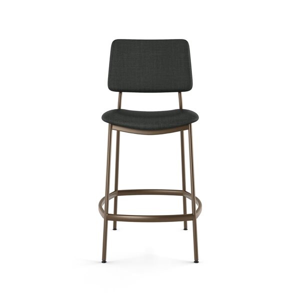 Amisco Industries Sullivan 26-in Counter Stool - Black Polyester/Bronze ...