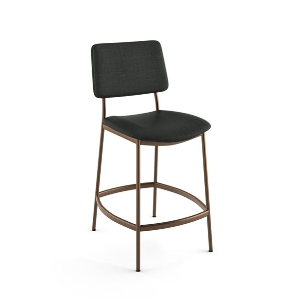 Amisco Industries Sullivan 26-in Counter Stool - Black Polyester/Bronze ...