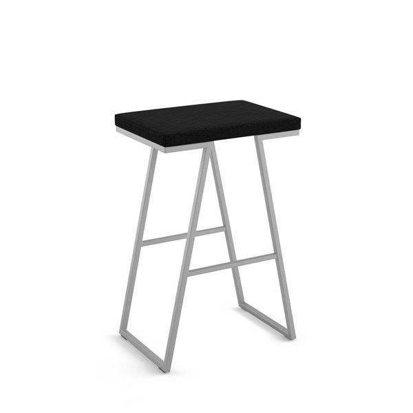 Amisco Industries Axis 26-in Counter Stool - Black PVC/Shiny Grey Metal 44505-26WE/1B53JPF4 | RONA