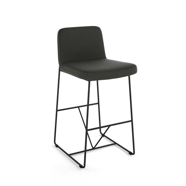 Amisco Industries Winslet 26-in Counter Stool - Charcoal Grey Polyester/Black Metal 44512-26WE ...