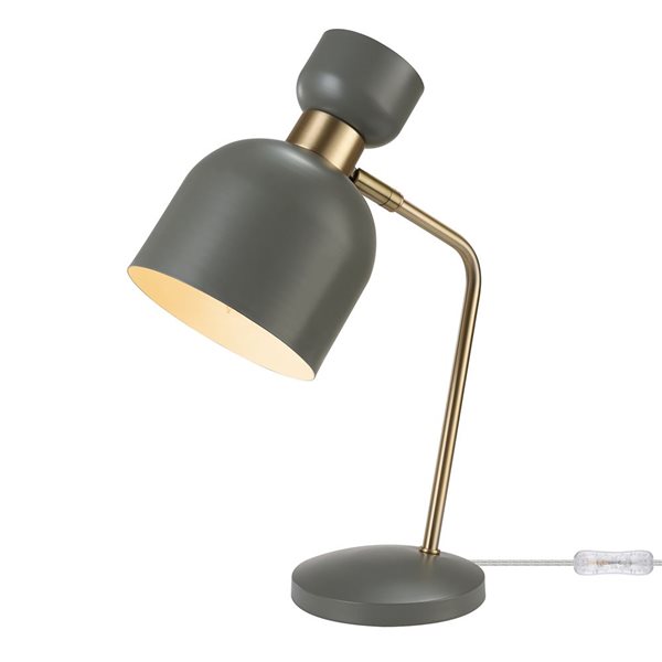 Globe Electric Harper 16-in Adjustable Matte Grey Desk Lamp With Metal ...