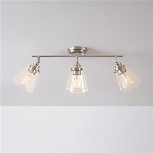 Globe Electric Jackson 24-in 3-light Brushed Nickel Track Bar Lighting ...