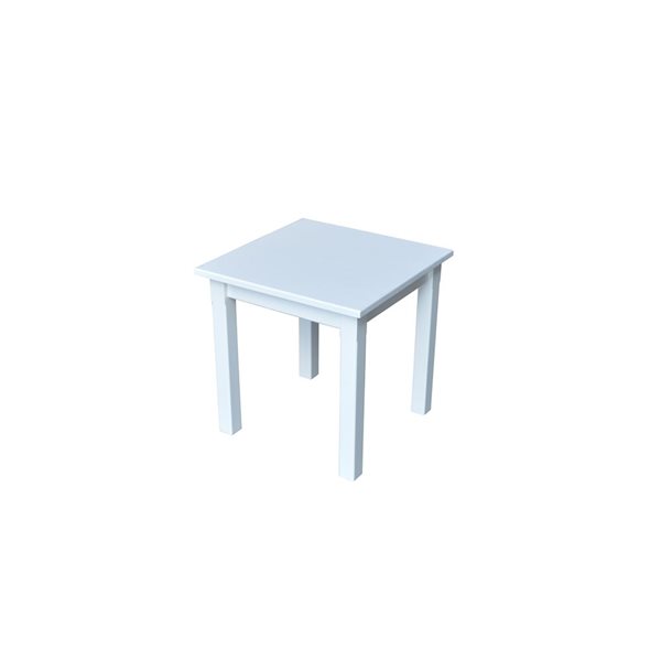 HomeRoots 20-in White Solid Wood Square End Table 4000490799 | RONA