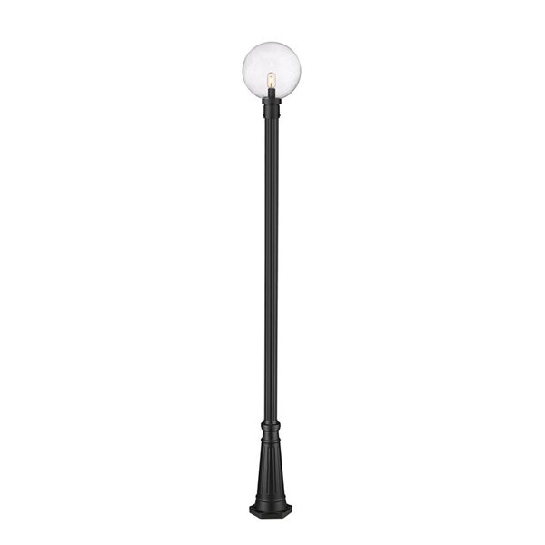 Z-Lite Matte Black Seeded glass Halogen Laurent 1-Light Outdoor Post ...