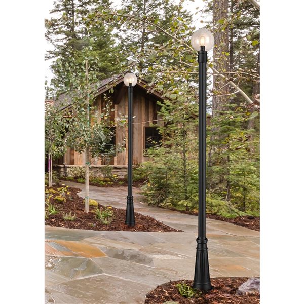 Z-Lite Matte Black Seeded glass Halogen Laurent 1-Light Outdoor Post ...