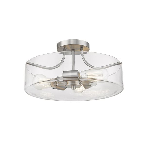 Z-Lite Transitional Delaney 3-Light Semi Flush Mount 471SF-BN | RONA