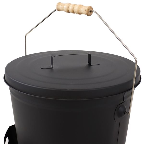 SUNNYDAZE DECOR Steel Fireplace Ash Bucket with Lid, Shovel and Brush ...