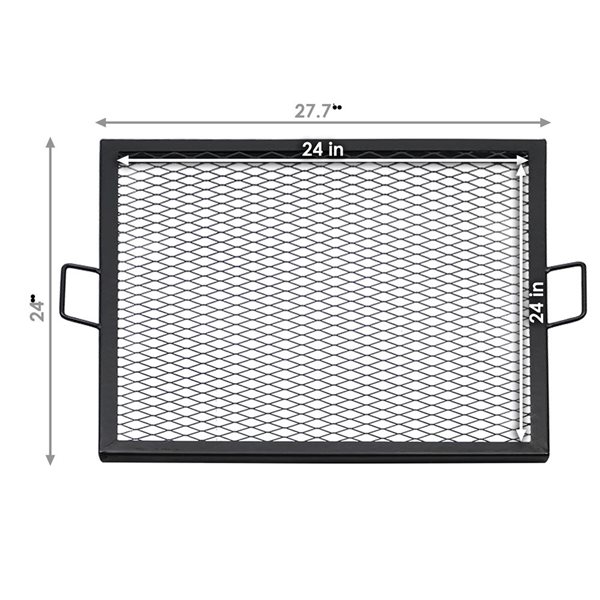 SUNNYDAZE DECOR Sunnydaze X-Marks Square Fire Pit Cooking Grill Grate ...