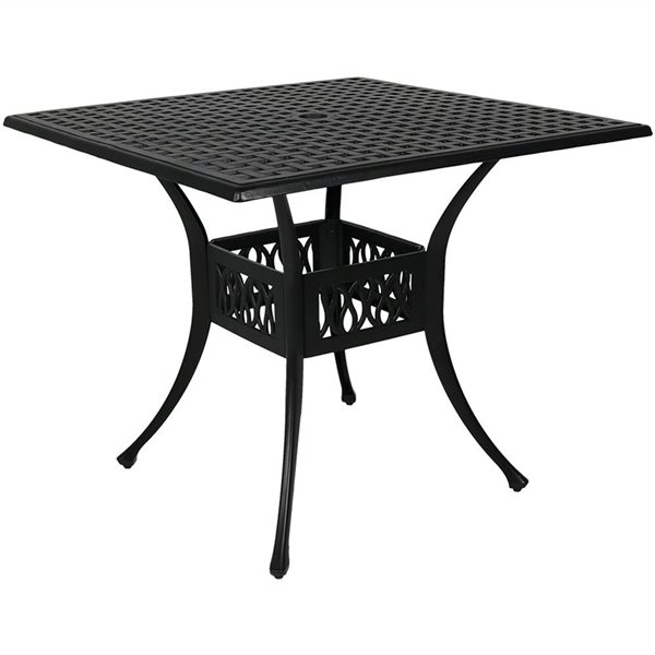 Sunnydaze Decor 35-in Black Cast Aluminum Square Dining Table YUK-839 ...