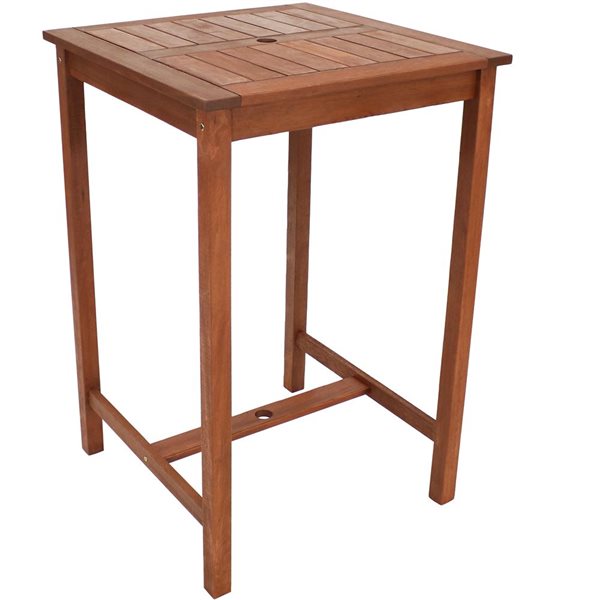 Sunnydaze Decor Meranti Wood Square Bar Height Table STR-589 | RONA