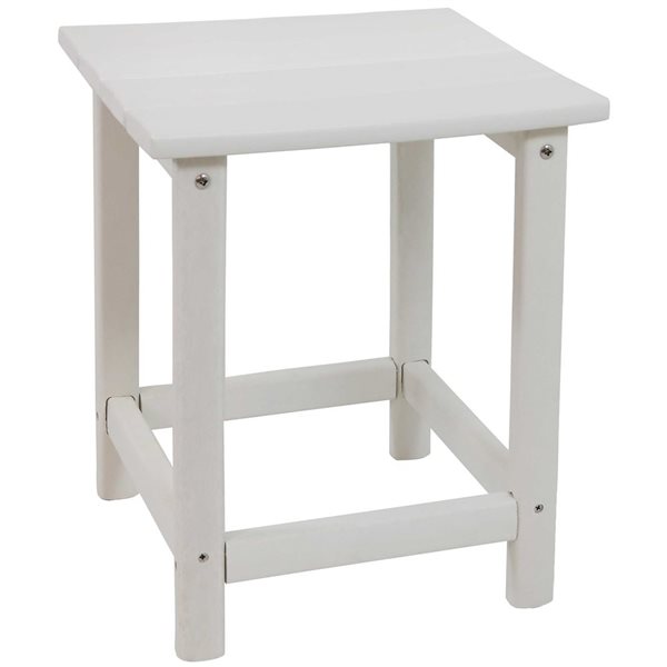 Sunnydaze Decor All-Weather White Outdoor Side Table IEO-271 | RONA
